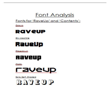 Font analysis for slideshare | DOCX | Web Design and HTML | Internet