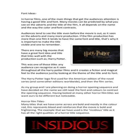Horror Title Examples | PPTX