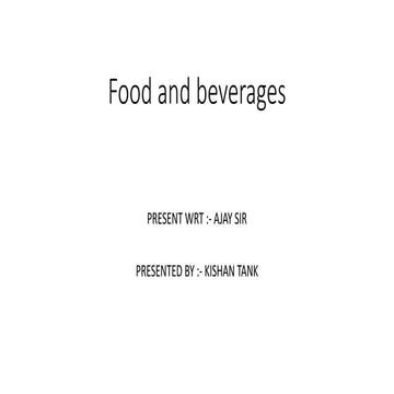 Food and Beverages | PPTX