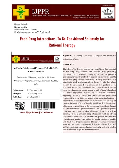 Food drug interaction | PPTX