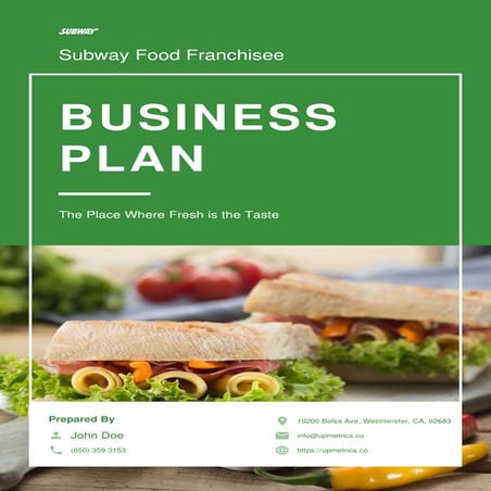 Food Franchise Business Plan Example | PDF
