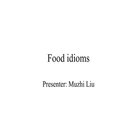 Food Idioms | PPT