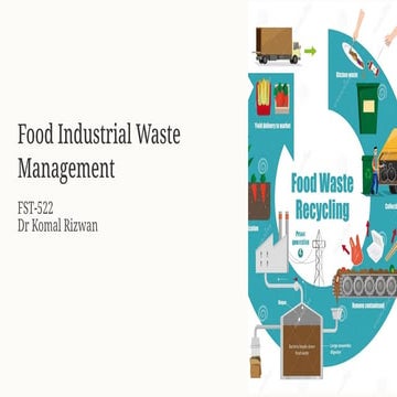 Food industrial waste from fruit and vegetable processing industry | PPTX