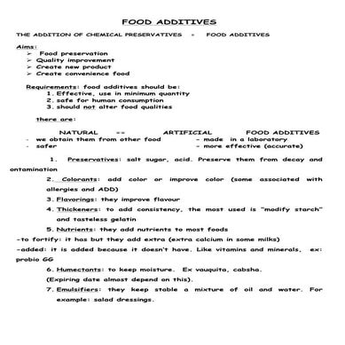 Food additives | PDF