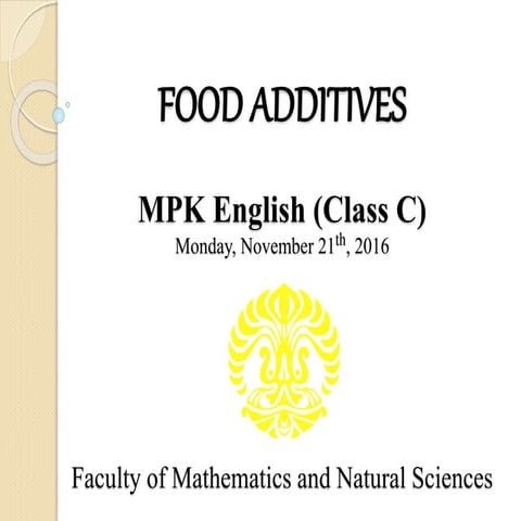Food additives | PPT