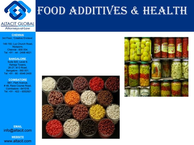 Effect of Food Additives on Health | PPTX