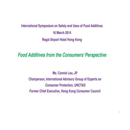 Food Additives from the Consumers Perspective | PDF