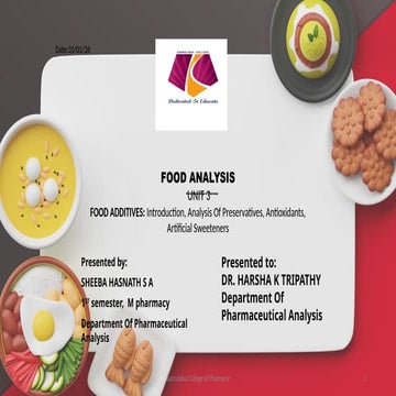 food additives presentation by. sheeba | PPTX