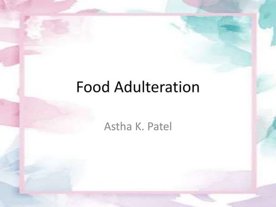 Food adulteration | PPT