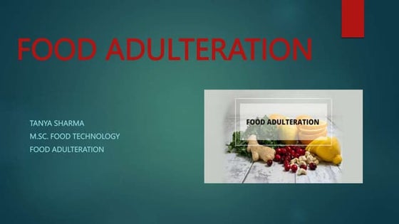 Detection of adulteration in turmeric and chilli powder | PPTX ...