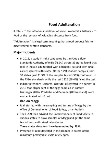 Detection of adulteration in turmeric and chilli powder | PPT