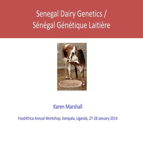 Senegal dairy genetics project: Work package 2 update | PPT