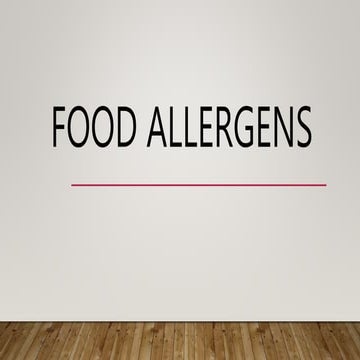 Food allergens | PPT