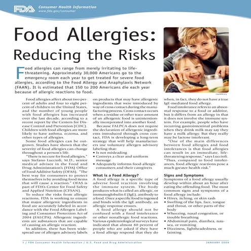 Food allergies and food intolerances ppt | PPTX