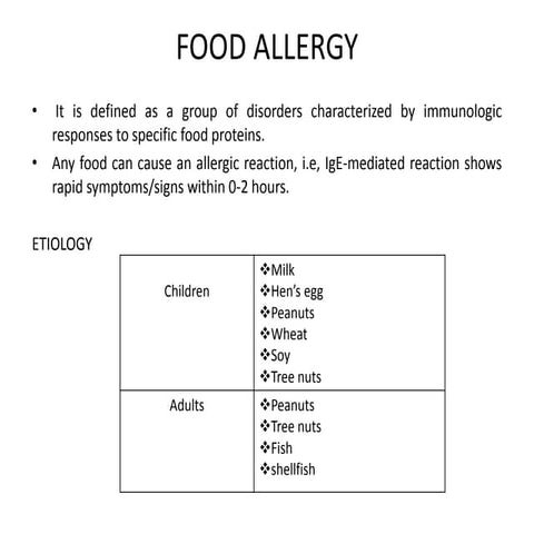 Food allergy , chemical and drug allergy - PHARM D | PPTX
