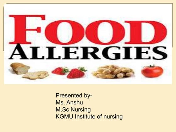 Food allergies and food intolerances ppt | PPT