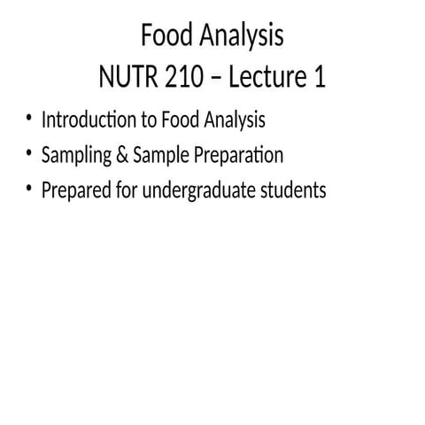Sampling techniques of food | PPTX