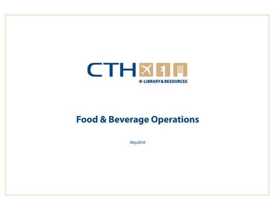 Food & Beverage Management | PPT