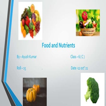 Food and nutrients | PPT