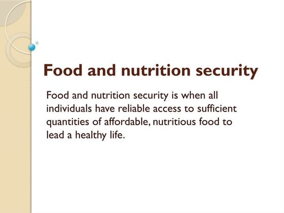 Lecture 2 food security | PPTX
