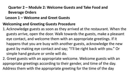 SEQUENCE OF SERVICE IN RESTAURANT.pptx | Bars & Restaurants | Attractions