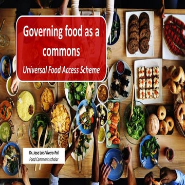 Food as as commons & Universal Food Access | PDF