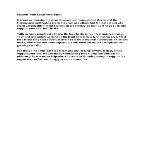 Support Your Food banks | DOCX