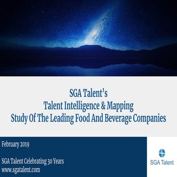 SGA Talent's Talent Intelligence & Mapping Study of The Food And ...