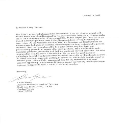 Recommendation Letter | PDF