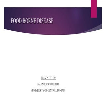 Food borne disease | PPTX | Infectious Diseases | Diseases and Conditions