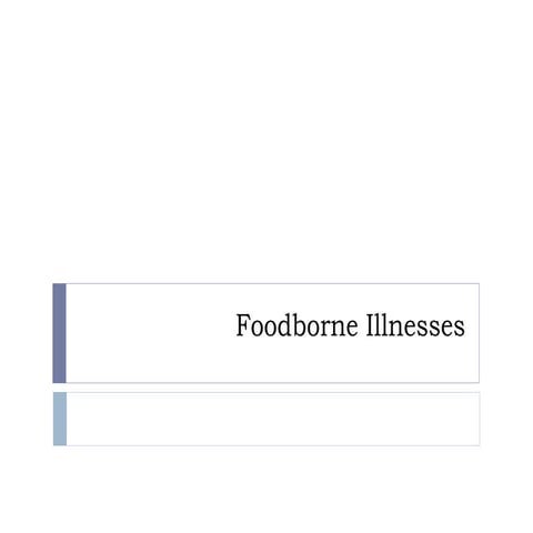 Foodborne illnesses | PPT