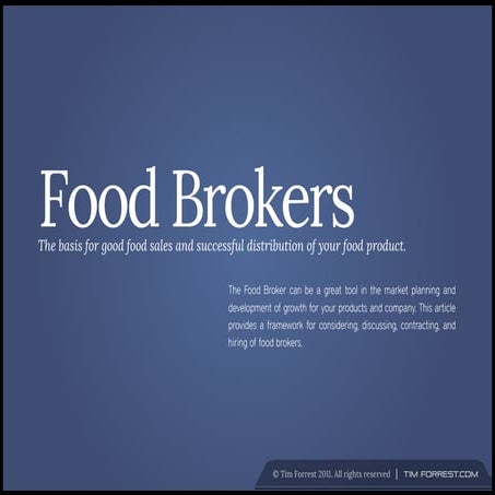 Food Broker Overview | PDF