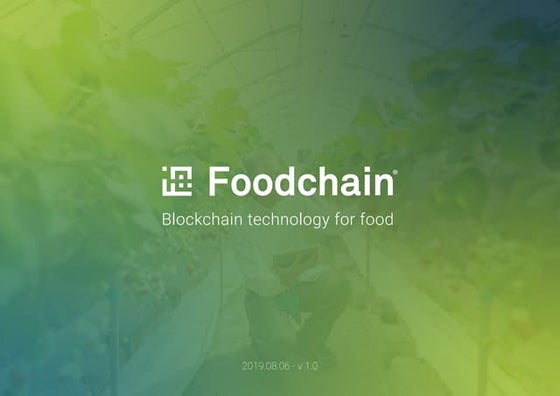 Transforming Food Value Chain using Blockchain | PPT