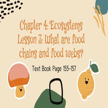 What are food chains and food webs in an ecosystem? | PPTX | Food & Drink