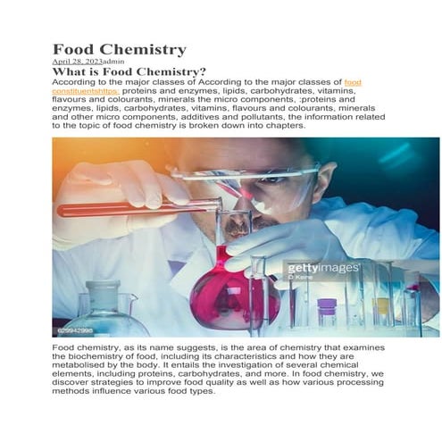 Food Chemistry.pdf | Chemistry | Science