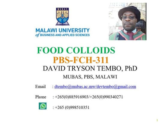 Colloidal system in food | PPT