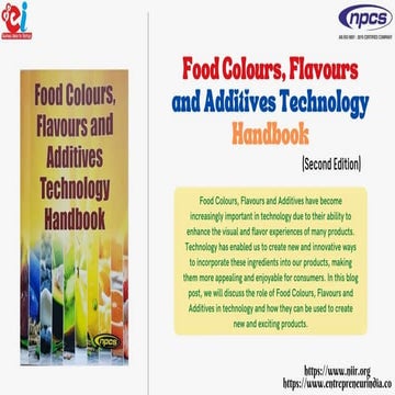 Food Colours, Flavours and Additives Technology Handbook (Second ...
