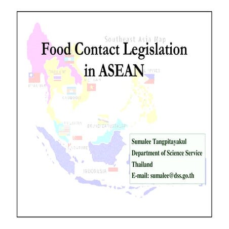 Food Contact Legislation in ASEAN | PDF