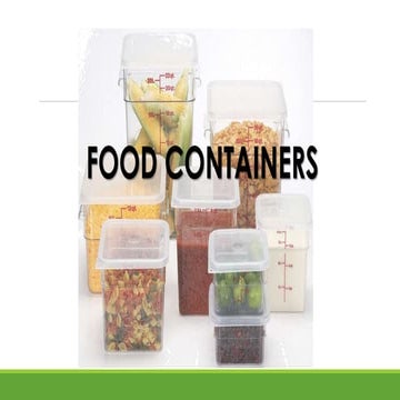 Food containers | PPTX
