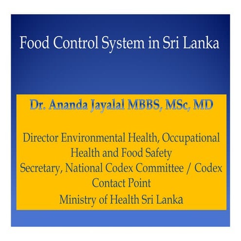 Food Control System Sri Lanka | PDF
