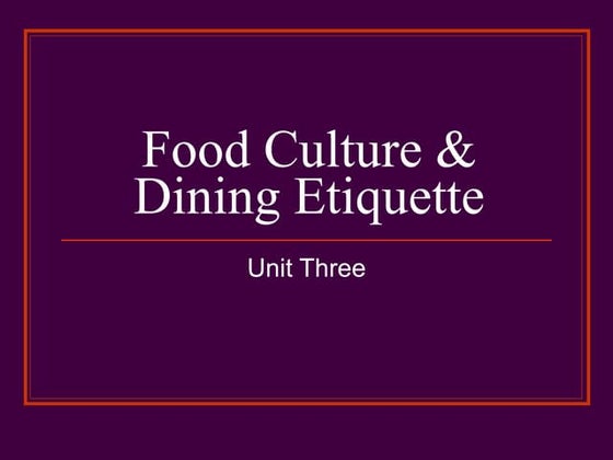 10 dining etiquette rules | PDF