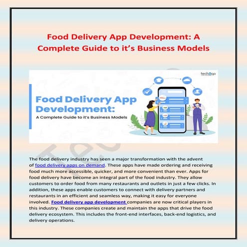 Food Delivery Business App Development Guide 2024 | PPTX