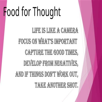 FOOD FOR THOUGHT.pptx about your self reflection and others | PPTX