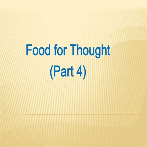 Food for thought Part 1 | PPTX