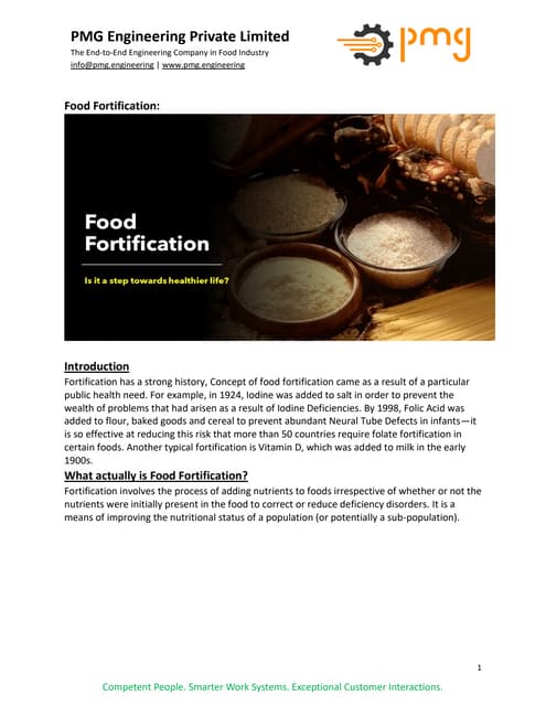 Food fortification and enrichment | PDF | Healthy Cooking and Eating ...