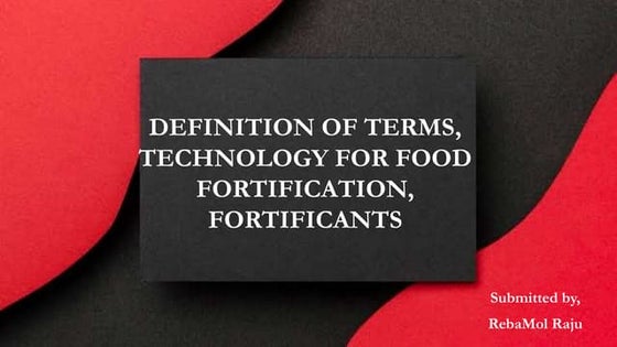 Fortification of food | PPTX | Agriculture | Industries