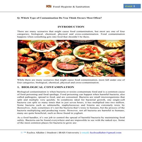 Sources of food contamination | PPTX