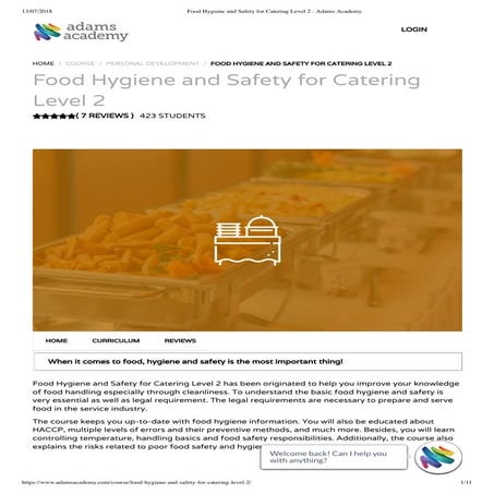 Food Hygiene Level 2 - Course Gate | PDF