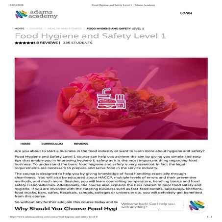 Level 1 Food Hygiene and Safety - Training Express | PDF