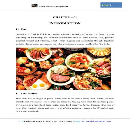 Food waste management | PPTX